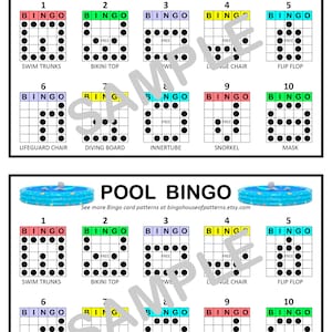 Pool BINGO Card Patterns for Really Fun BINGO Games - Bingo Cards - Etsy