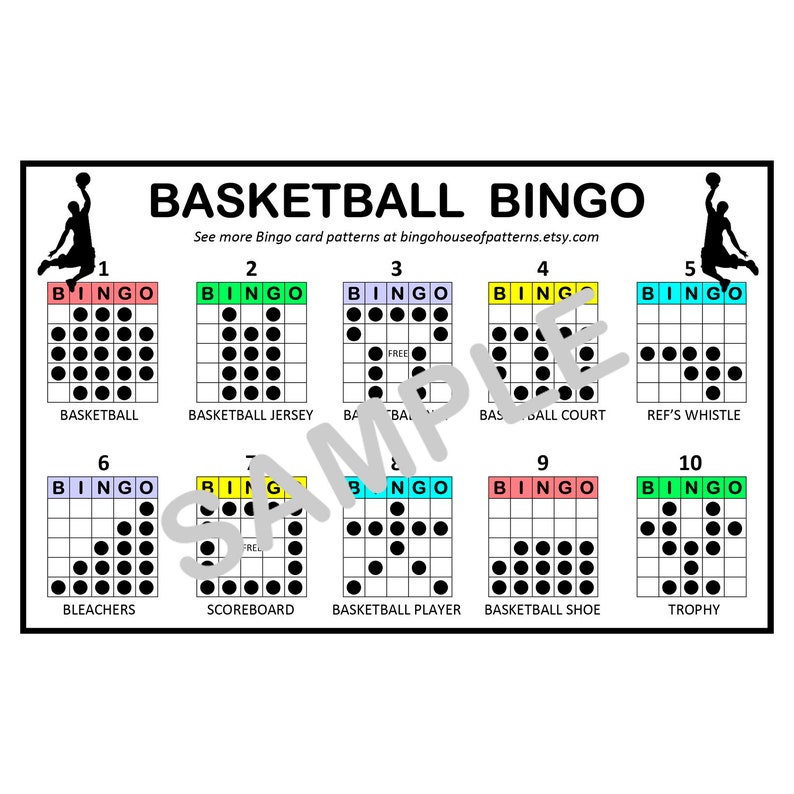 Basketball BINGO Card Patterns for Really Fun BINGO Games - Bingo Cards ...