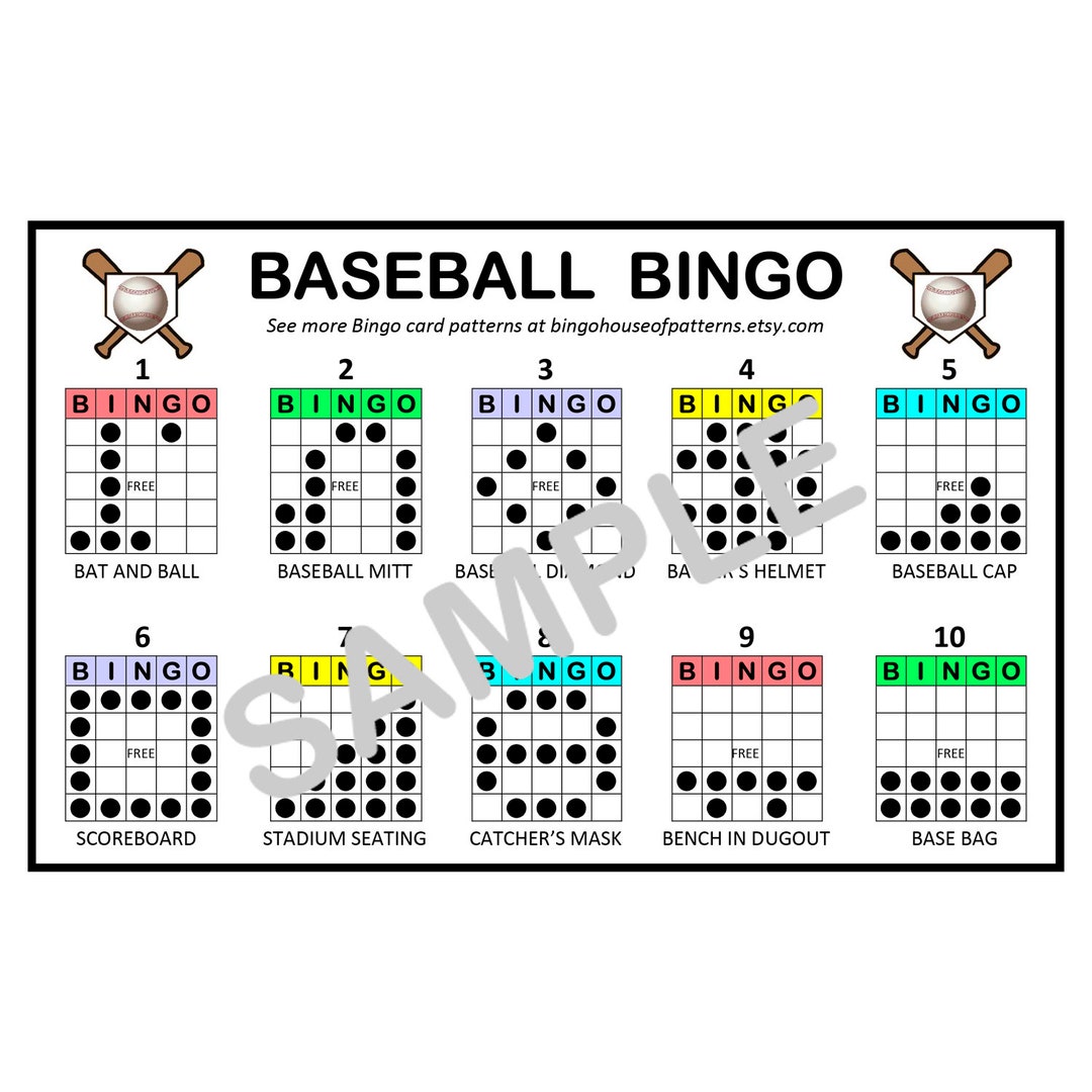 Baseball BINGO Card Patterns for Really Fun BINGO Games - Bingo Cards ...