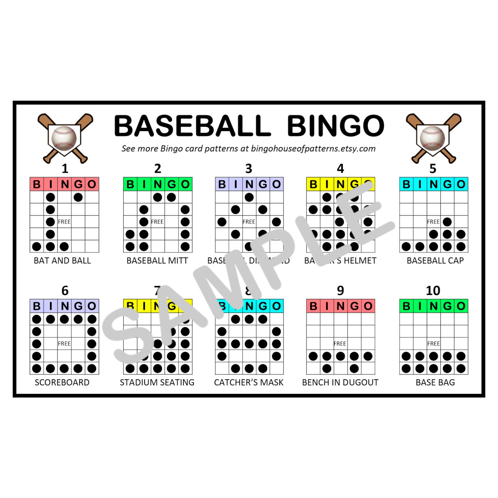 Baseball BINGO Card Patterns for Really Fun BINGO Games - Bingo Cards ...