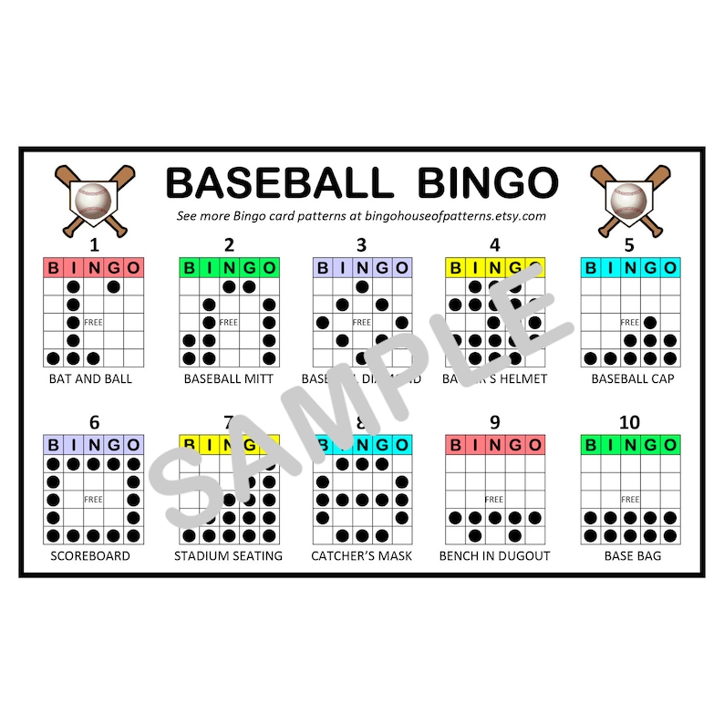 Baseball BINGO Card Patterns for Really Fun BINGO Games - Bingo Cards ...