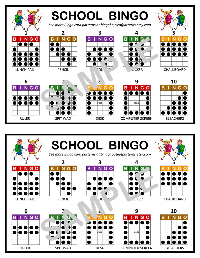 Collection "special Times" BINGO Card Patterns for Really Fun BINGO ...