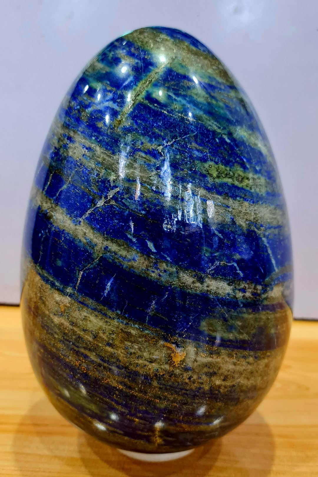 7.720 Kg XXL Museum Size Lapis Lazuli Polished Egg With Golden Pyrite ...