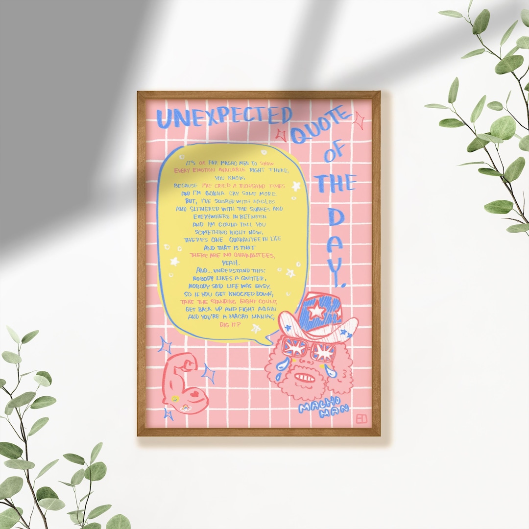 Cute Macho Man Inspirational Quote | Artist Print | Poster - Etsy