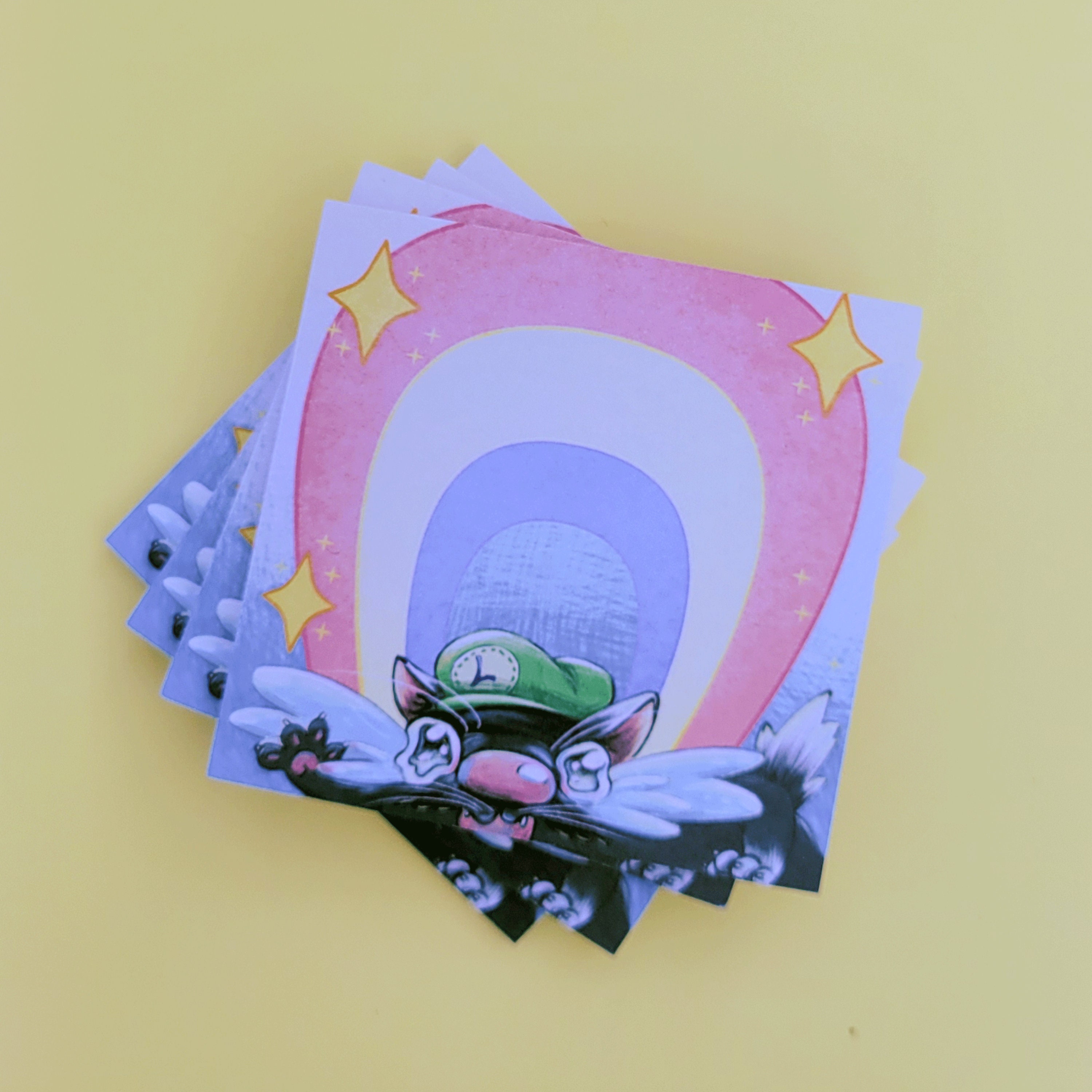 Cute Cat Sticky Notes Luigi Meow-io Sticky Note Memo Pad Super Mario ...