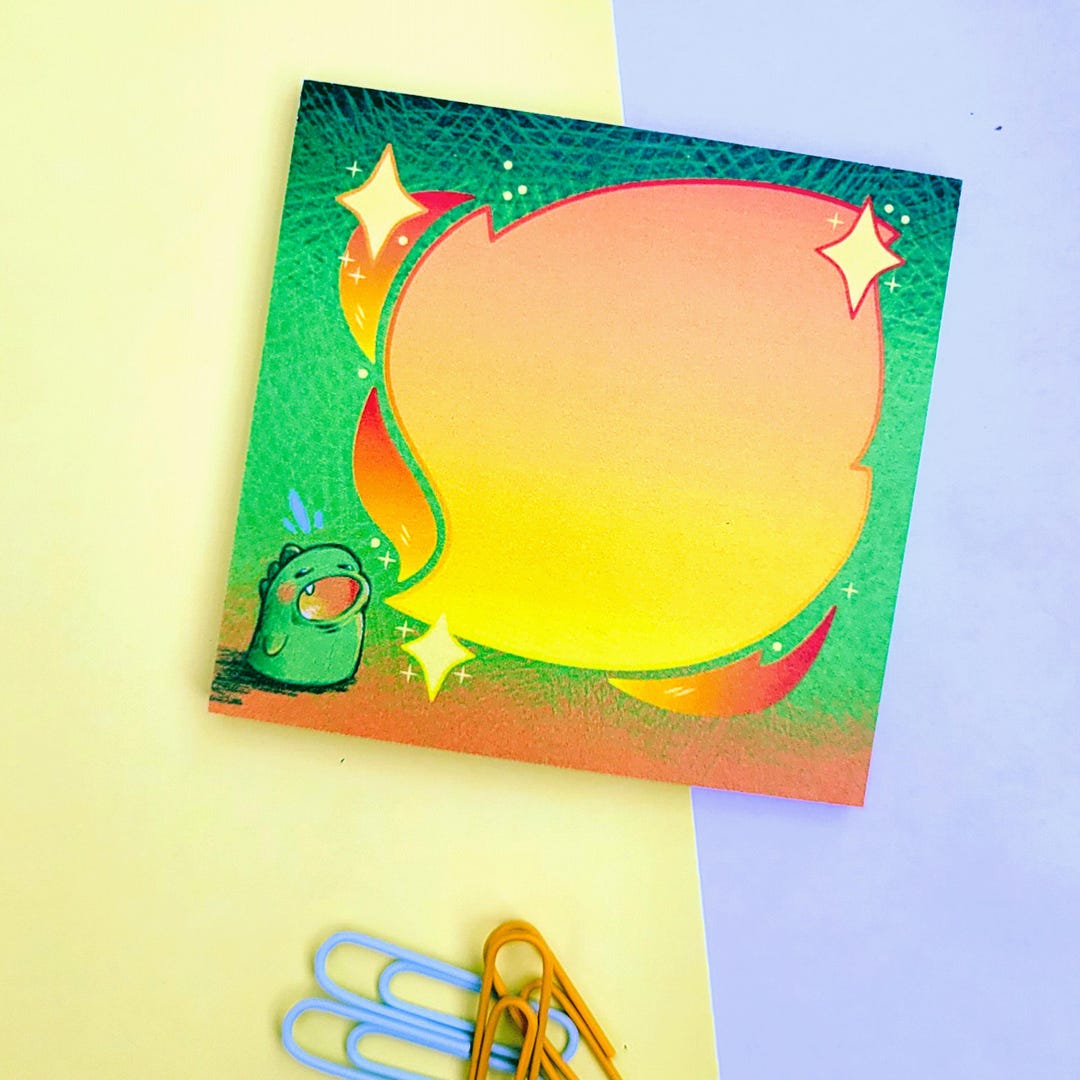 Cute Dragon Sticky Note! | Studio U.yu Dragon Mascot Sticky Note - Etsy