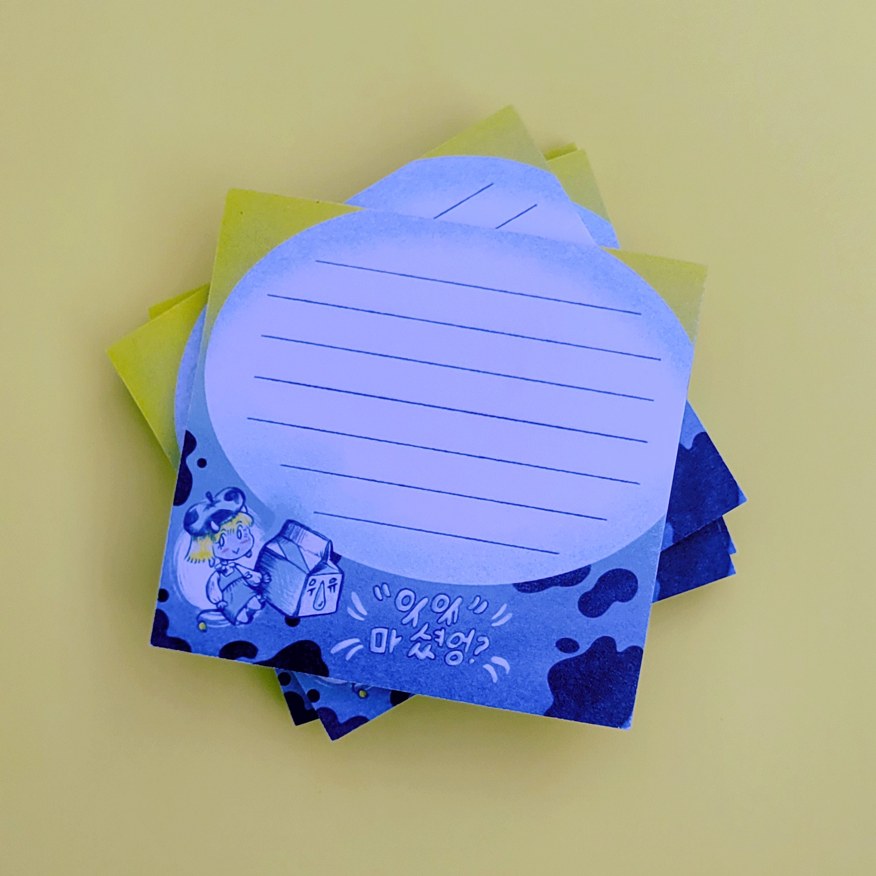 Cute Cow Girl Sticky Note Studio U.yu Cow-girl Mascot Sticky Note With ...