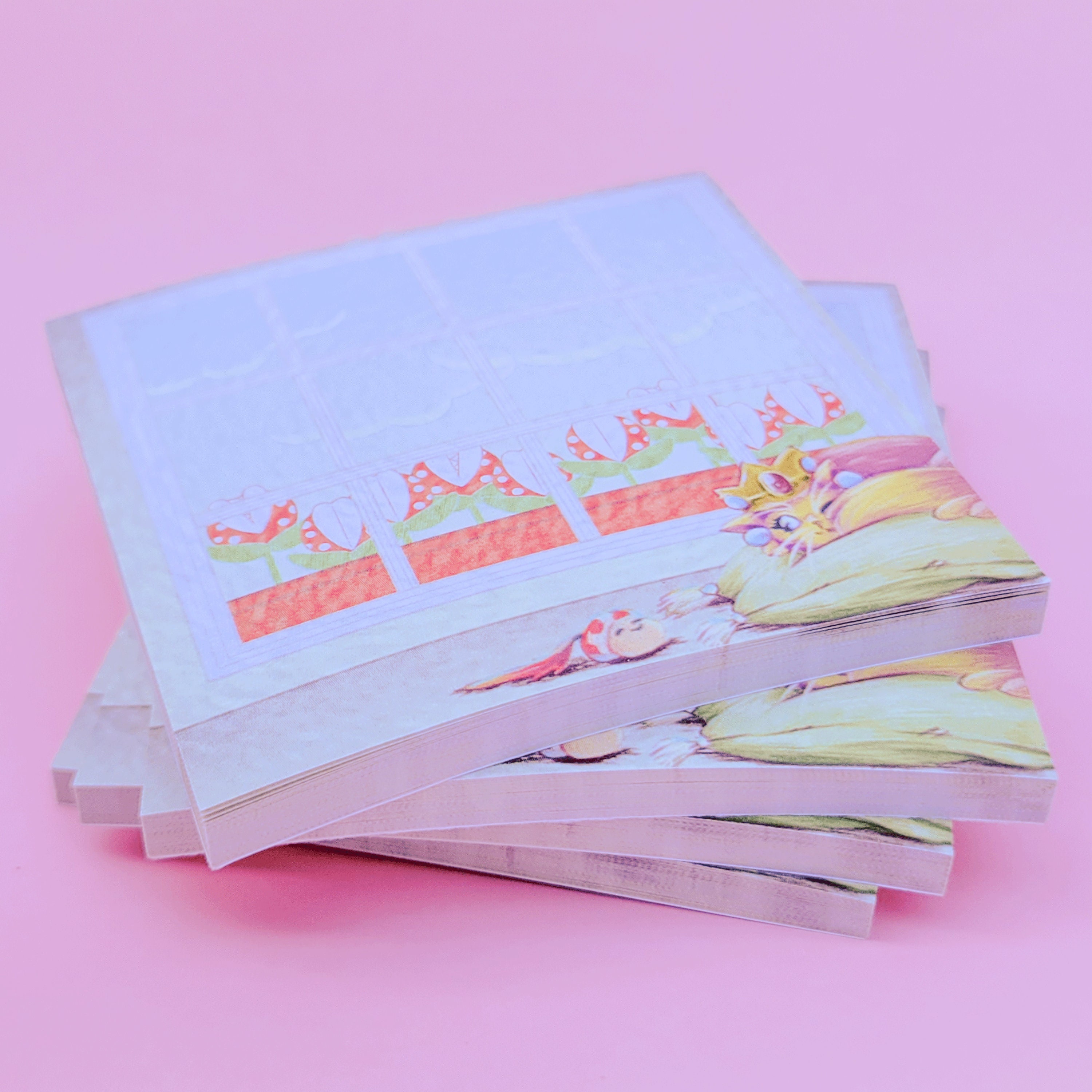 Cute Cat Sticky Notes Peaches Meow-io Sticky Note Memo - Etsy