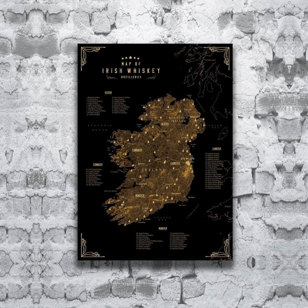 IRISH WHISKEY Ireland Éire Map of Irish Whiskey Map of Ireland Irish ...