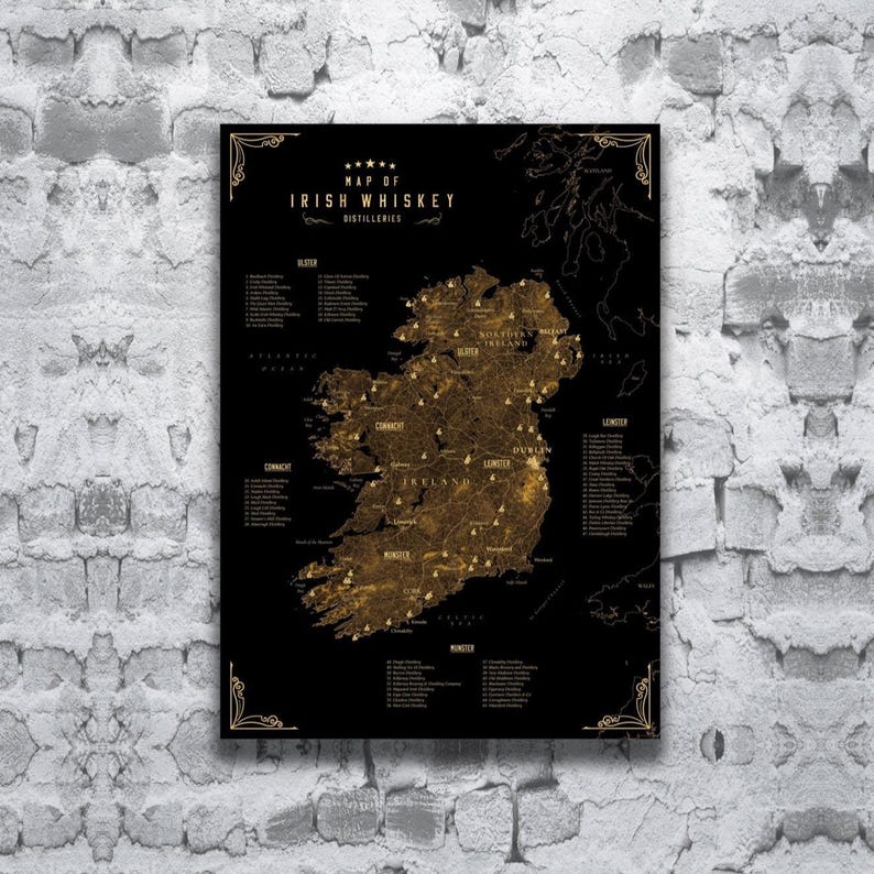 IRISH WHISKEY Ireland Éire Map of Irish Whiskey Map of Ireland Irish ...