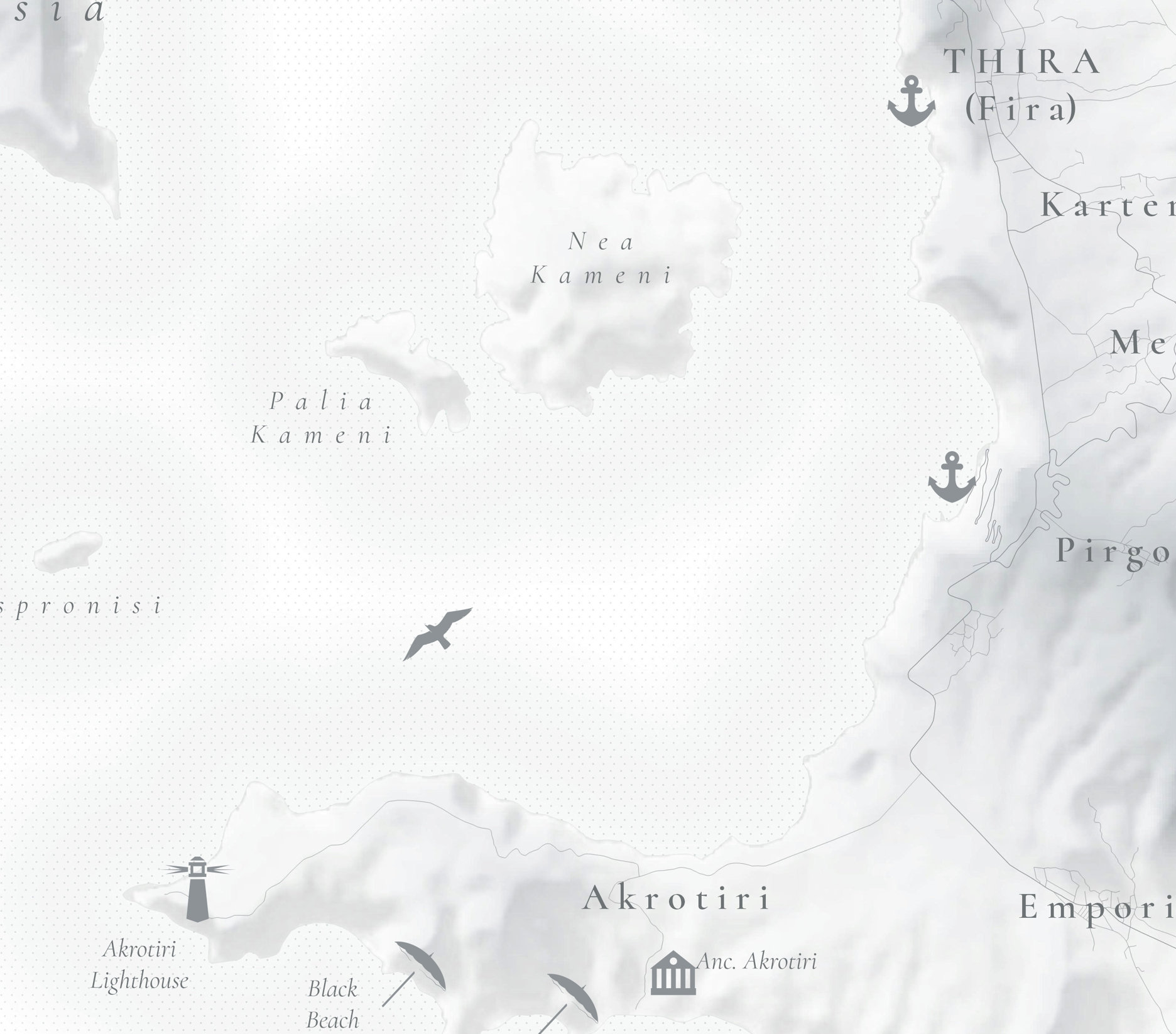 SANTORINI Greece Thira Σαντορίνη Mapart City Map Poster Summer Vibe ...