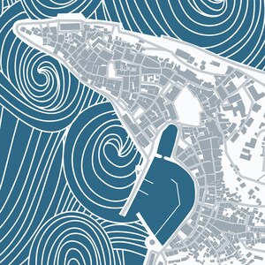 PIRAN Slovenia Piran Modern Minimalist Art Home Office Decor Map Art ...