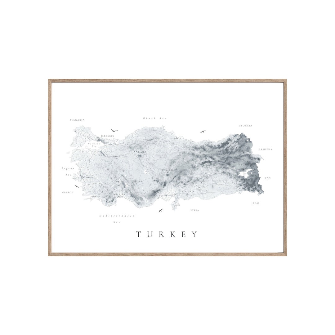 TURKEY Turkey Modern Minimalist Art Home Office Decor Map Art City Map ...
