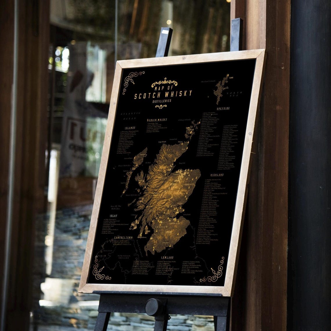 SCOTCH WHISKY Scotland Map of Whiskey Whiskey Distilleries Map Poster ...