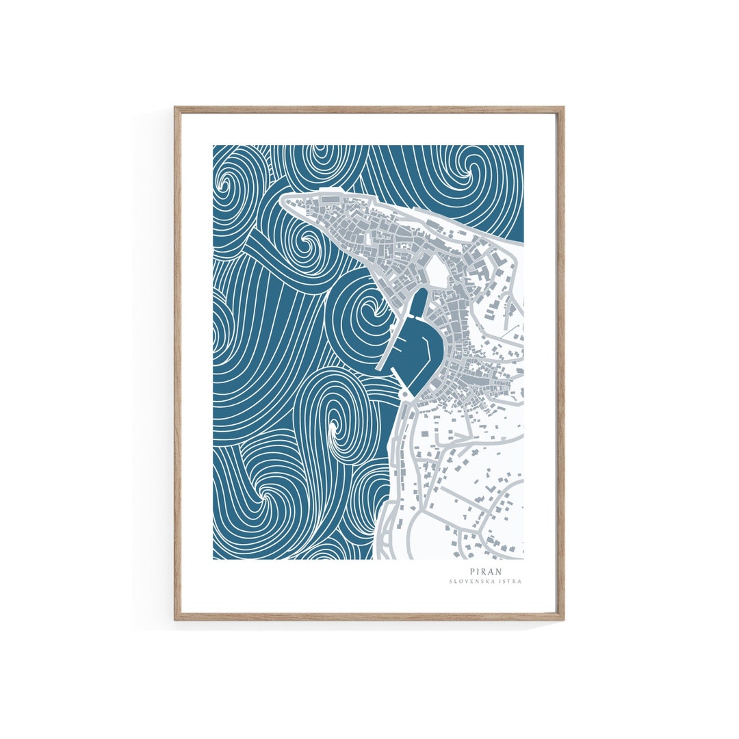 PIRAN Slovenia Piran Modern Minimalist Art Home Office Decor Map Art ...