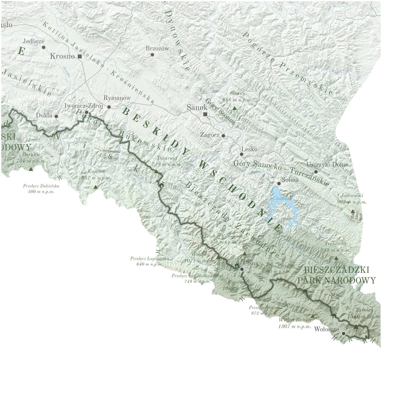 BESKID TRAIL Mapa principal de la ruta Beskid Polonia GSB Ruta ...