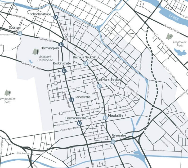 NEUKOLLN Neukölln Berlin Germany Map Poster - Etsy