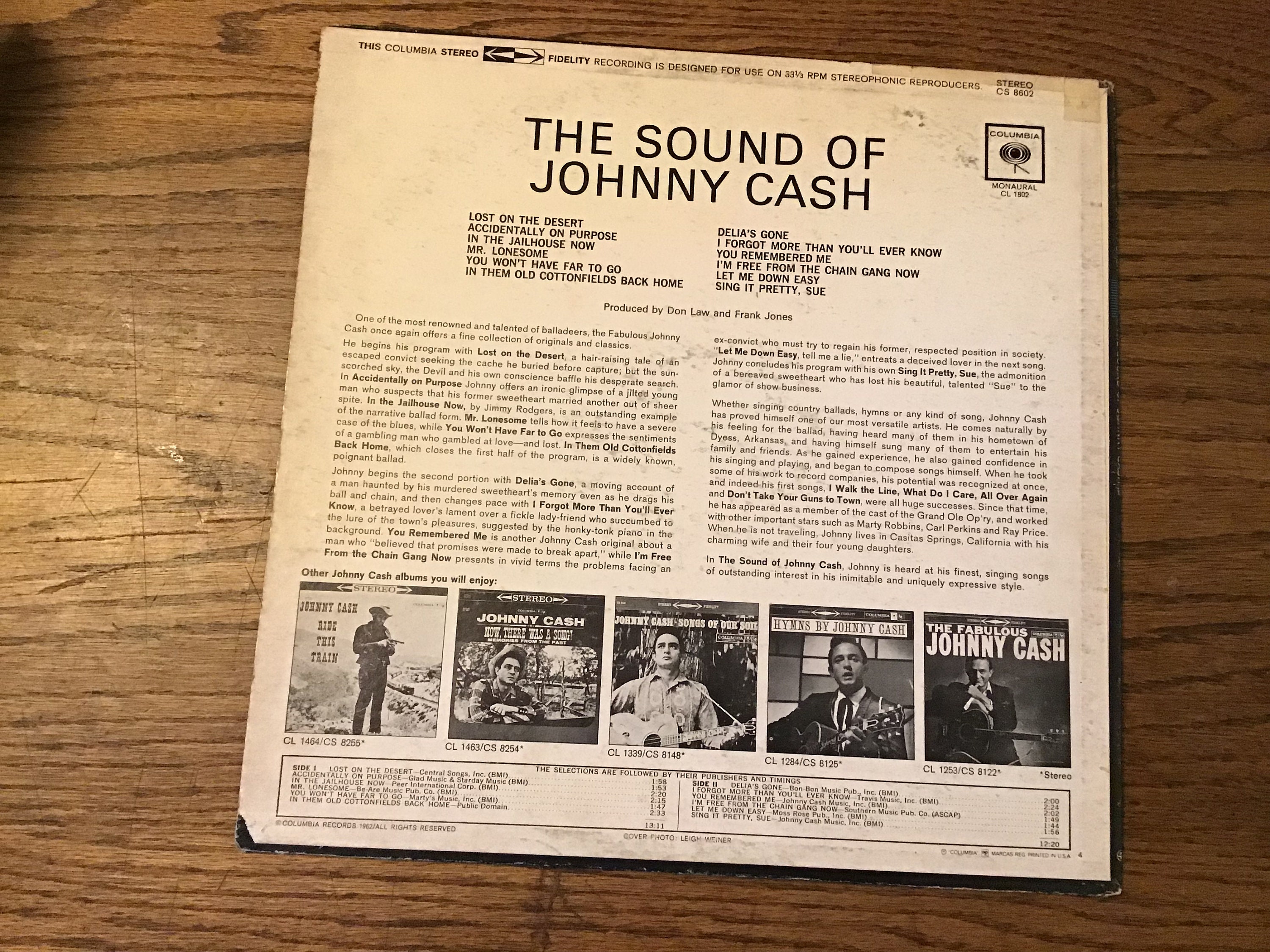 Johnny Cash 33 Rpm the Sounds of Johnny Cash on Columbia CS 8602 - Etsy