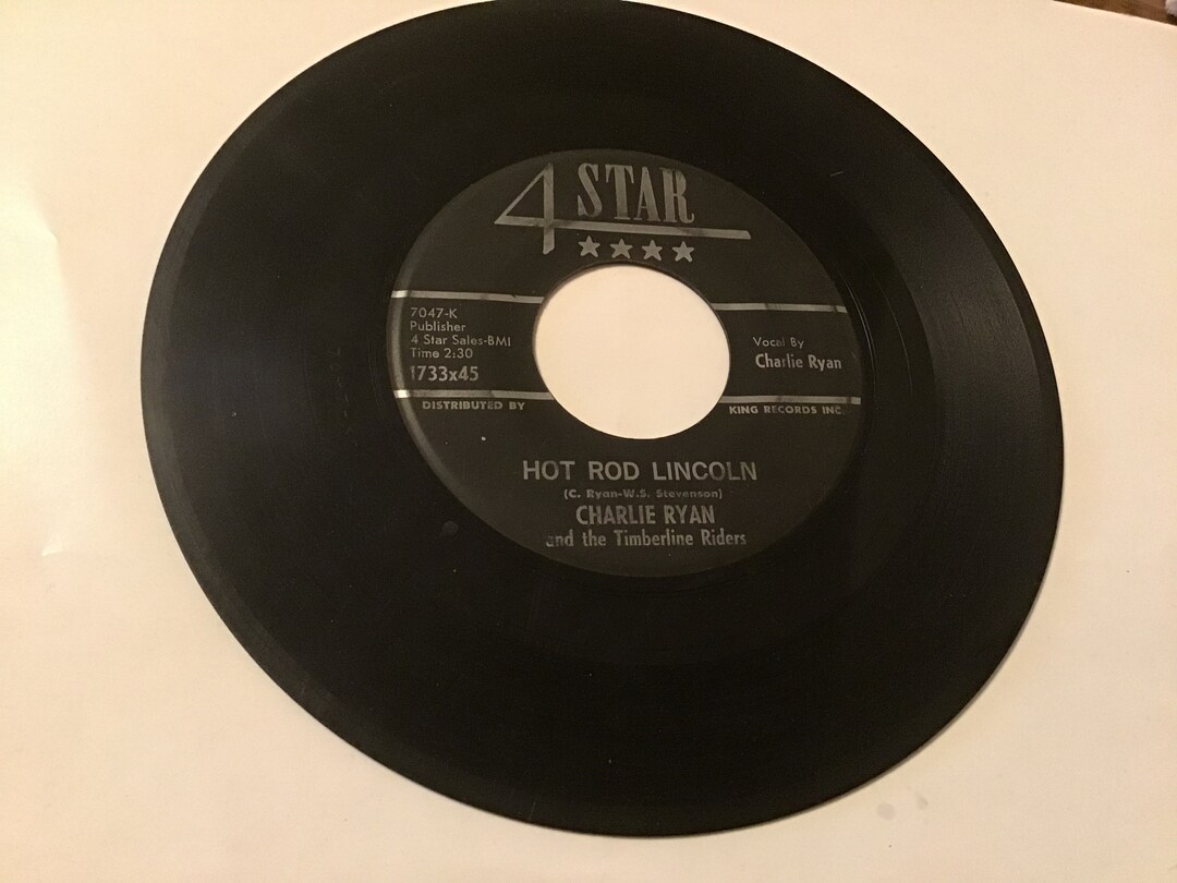 Charlie Ryan Rock 45 Rpm Record on 4star Thur the Mill Flip Sid Hot Rod ...