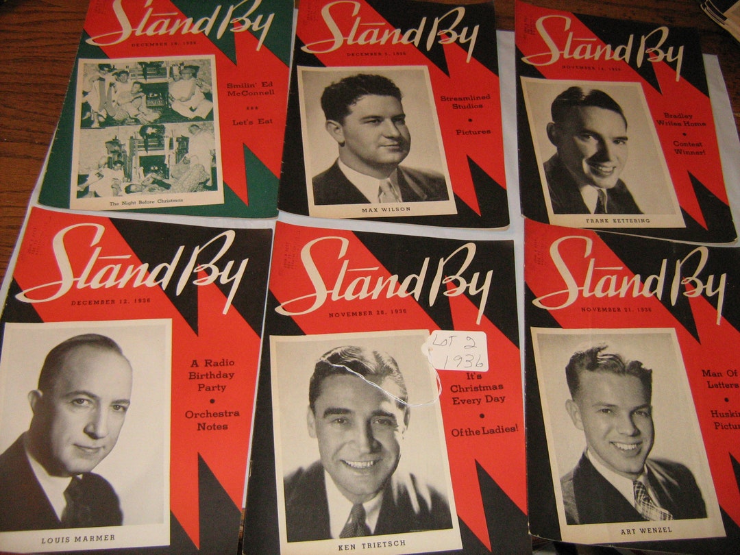 6 Vintage 1936 Stand by WLS Chicago Radio Station Weekly Magazines. L-2 ...
