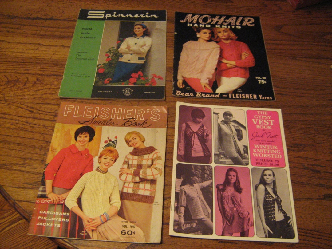 Lot of 4 1950-1970s Knitting, Pattern Magazines , Lot.11 - Etsy
