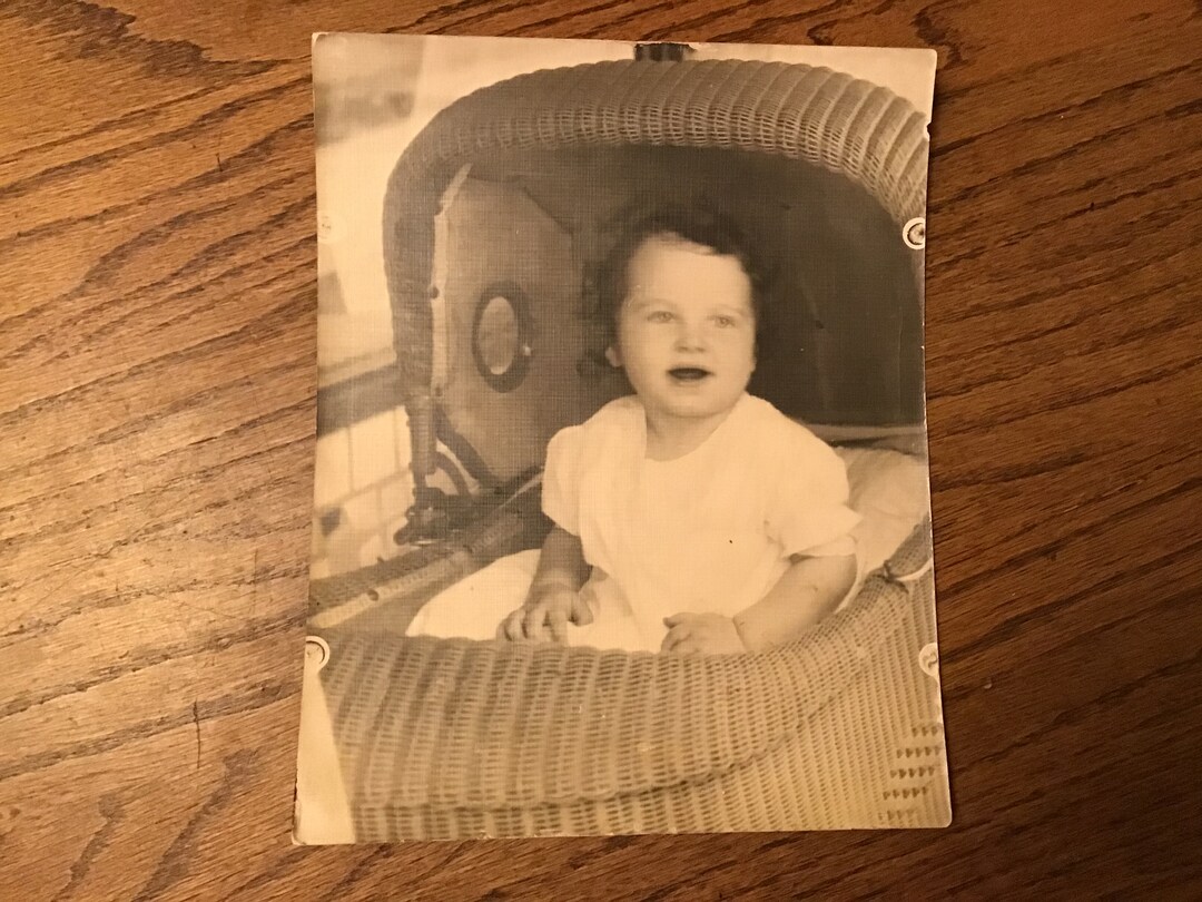 Vintage 8 X 10 “ 1920s Photo Baby in Vintage Wicker Stroller - Etsy