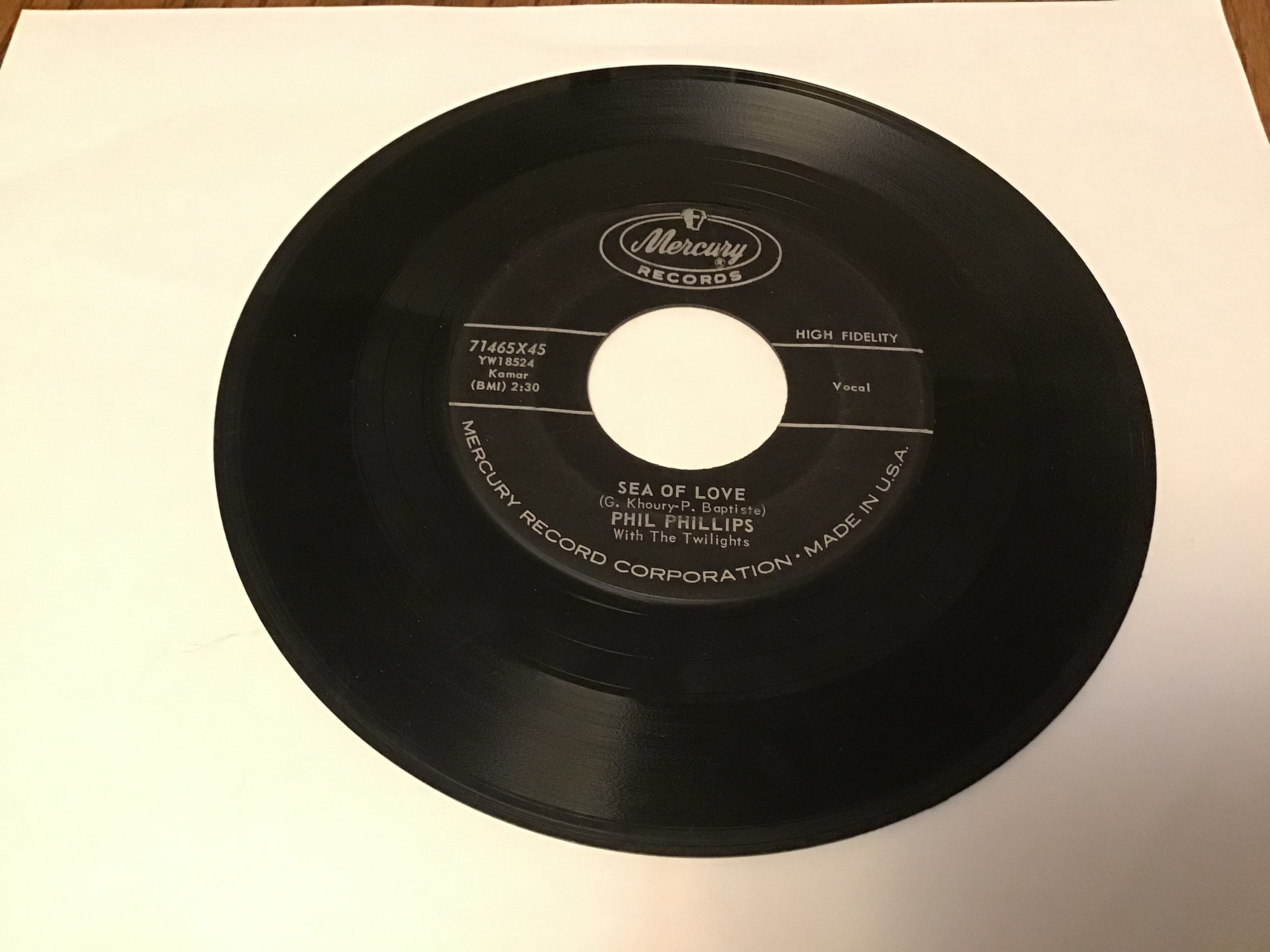 1950s Rockabilly 45rpm Record Phil Phillips on Mercury 71465x45 Sea of ...