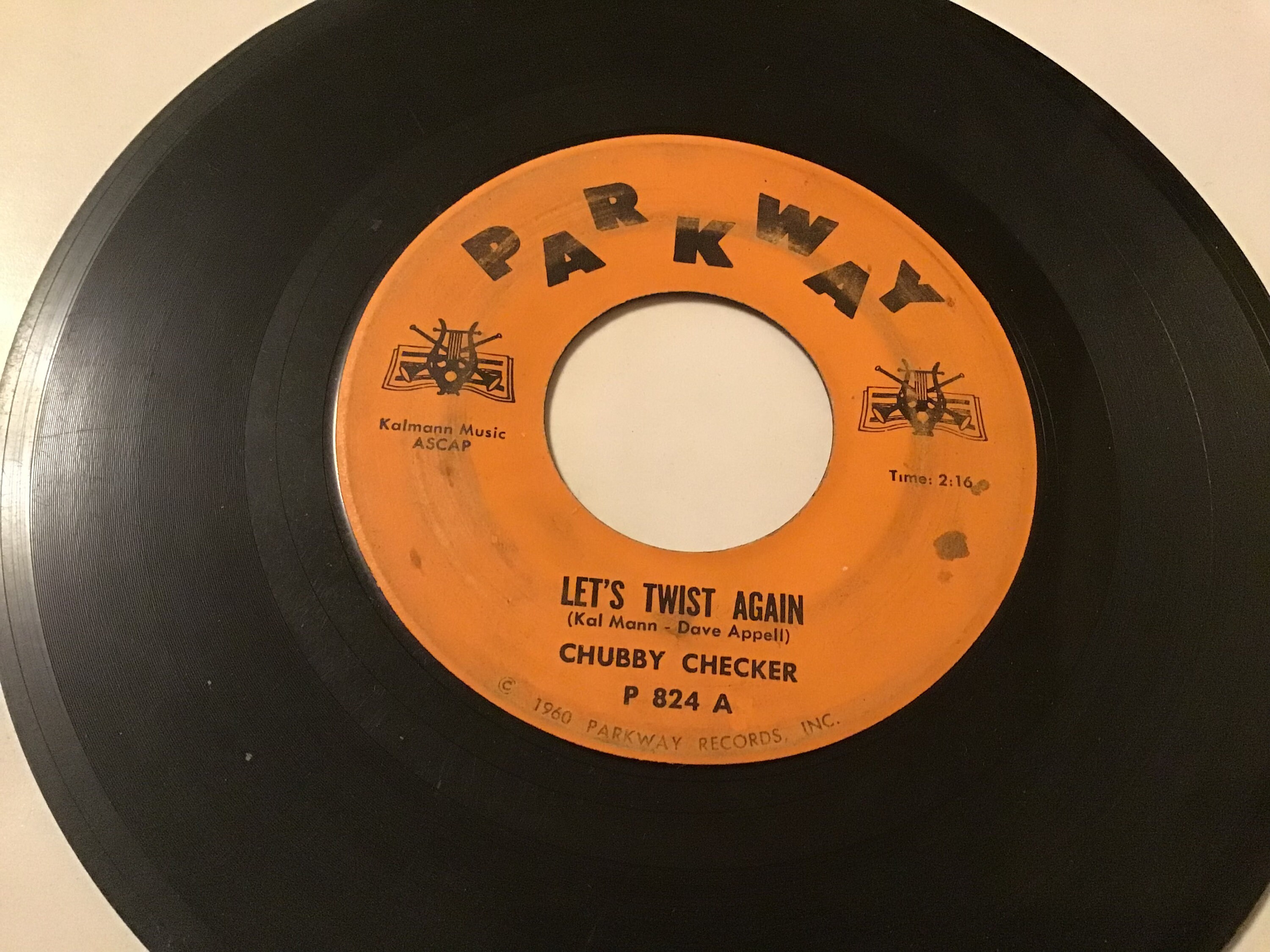 Cubby Checker R and R 45 Rpm Record Parkway # 824 ( Let’s Twist Again ...
