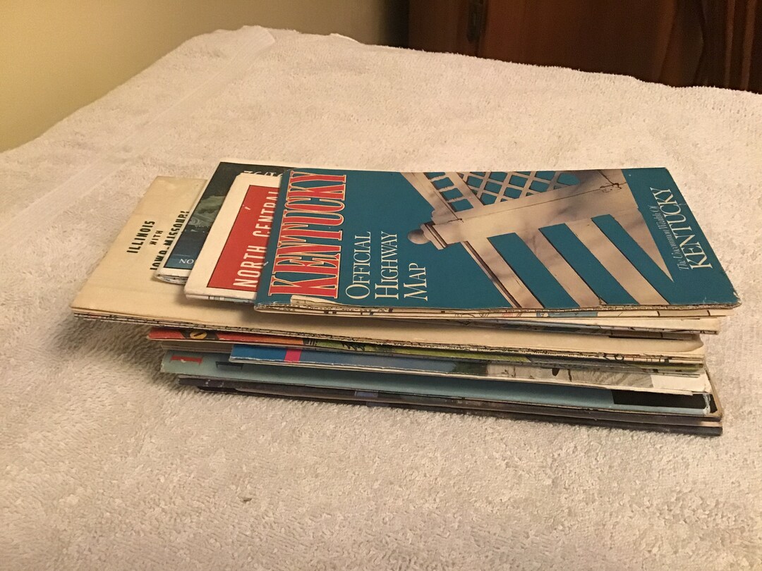 21 Vintage Road Maps 1950s to 1991 Lot Different States - Etsy