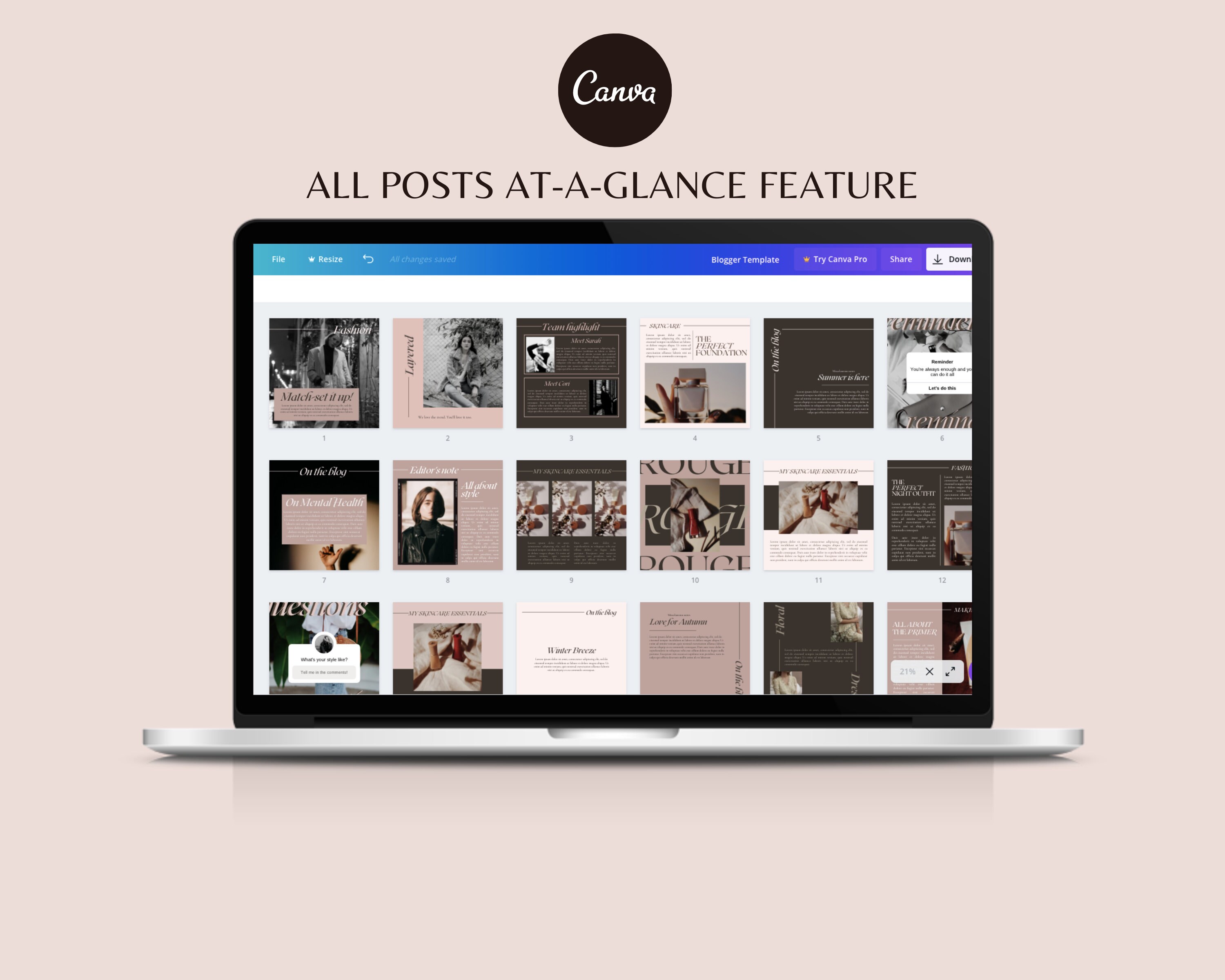 Instagram Post Templates for Brands and Bloggers | Editorial | Set of ...