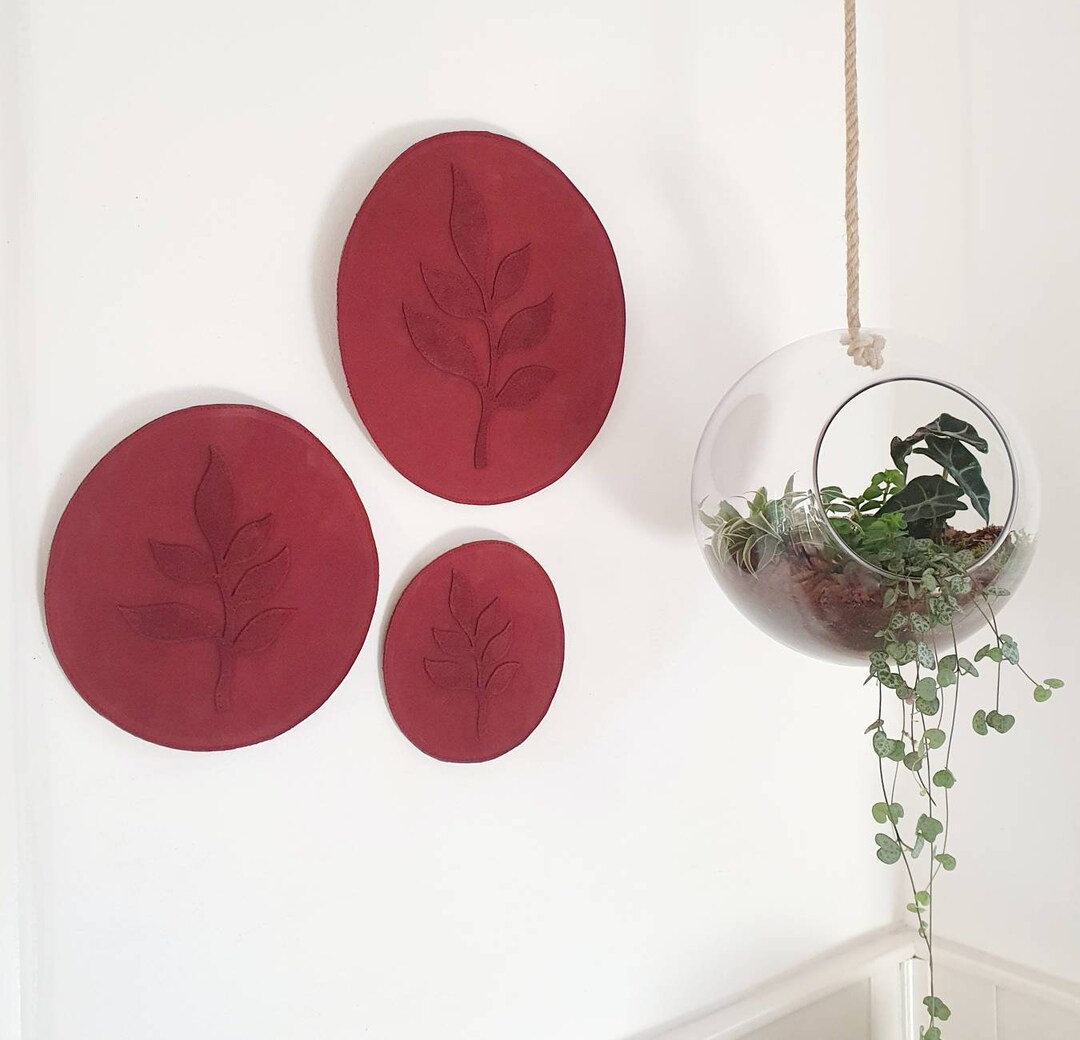 Leather Red Wall Pendant 17 Cm 23 Cm and 29 Cm - Etsy
