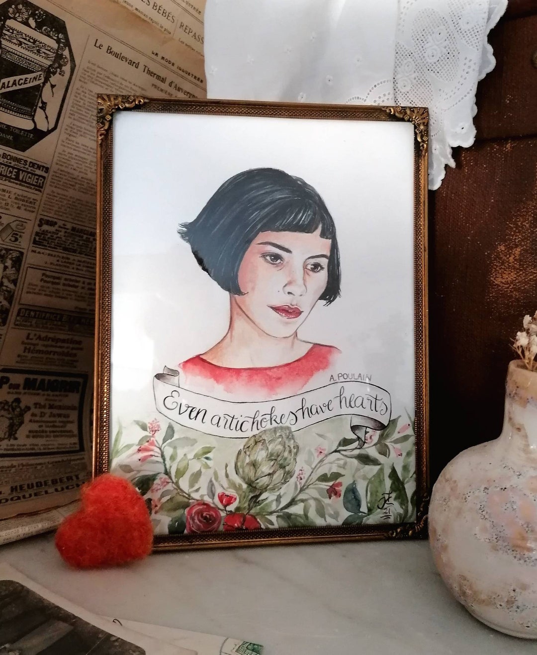 Amelie's Herz Hand-painted Calligraphy With - Etsy