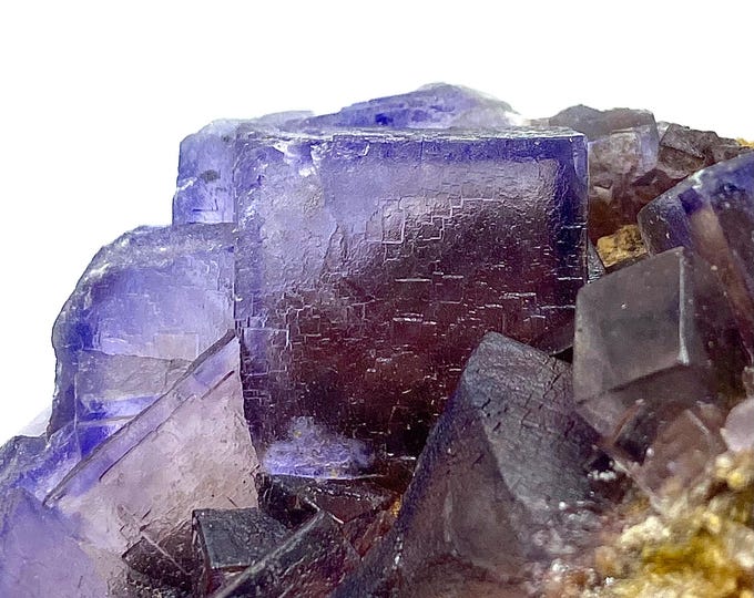 1012 Gram Unique Blue & Gray Phantom FLUORITE With CALCITE Crystal ...