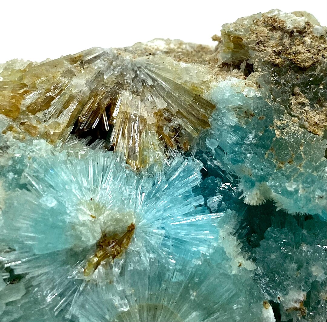 341 Gram Unique Rare Flower Shape ARAGONITE With AZURITE Crystal ...