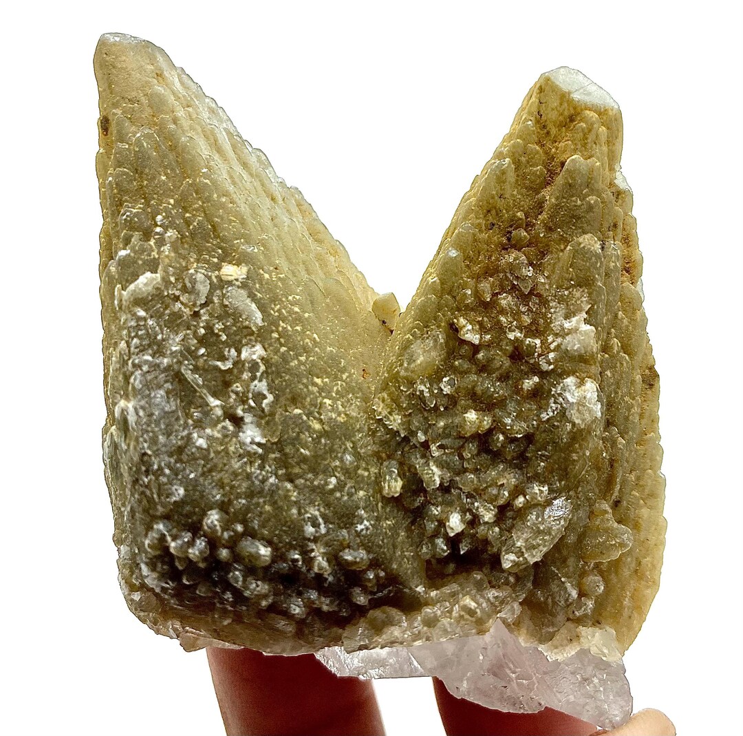 125 Gram Unique Twin Crystal Dog Tooth CALCITE Specimen From Pakistan ...