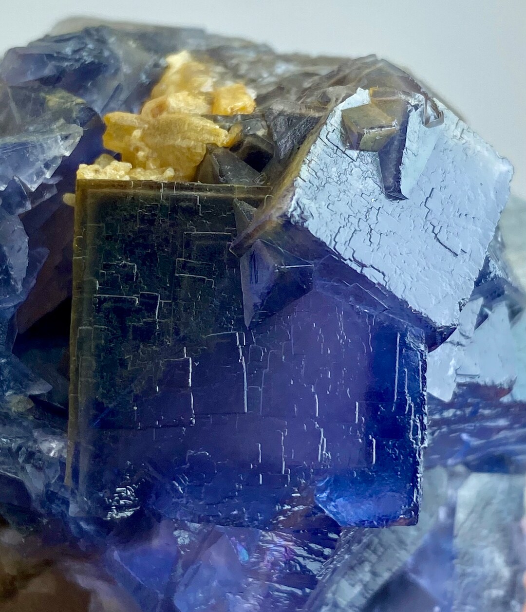 229 Gram Beautiful BLUE Phantom FLUORITE With CALCITE Specimen From ...