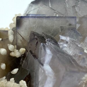 207 Gram Unique Gray Phantom FLUORITE With CALCITE Crystal Specimen ...