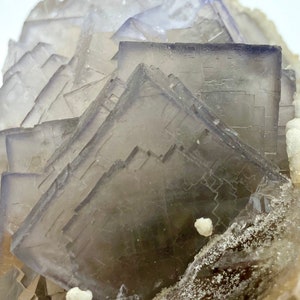207 Gram Unique Gray Phantom FLUORITE With CALCITE Crystal Specimen ...