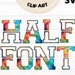 Tie Dye Half Font Letters PNG, Half Fill Font SVG, Clipart Alphabet ...