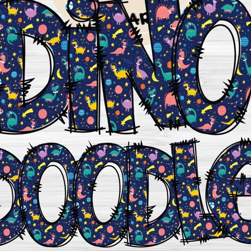 Pink Dinosaur Doodle Alphabet Bundle Dinosaur PNG Letters - Etsy
