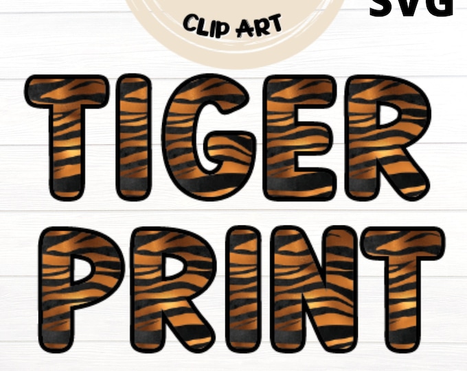 TIGER Doodle Font Bundle PNG, Hand Drawn Animal Tiger Letter Alphabet ...