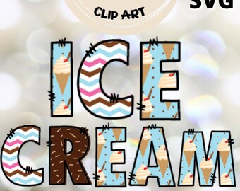 Rainbow Ice Cream Alphabet Clip Art PNG Bundle, Colorful Letters and ...