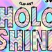 Holo Shine Doodle Letters PNG With Doodle Outline, Holographic Font SVG ...