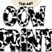 Cow Print Doodle Letters & Number PNG , Farm Sketch Font, Western ...