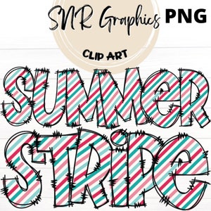 Summer Stripe Doodle Letter PNG With Doodle Outline, Chevron Font ...