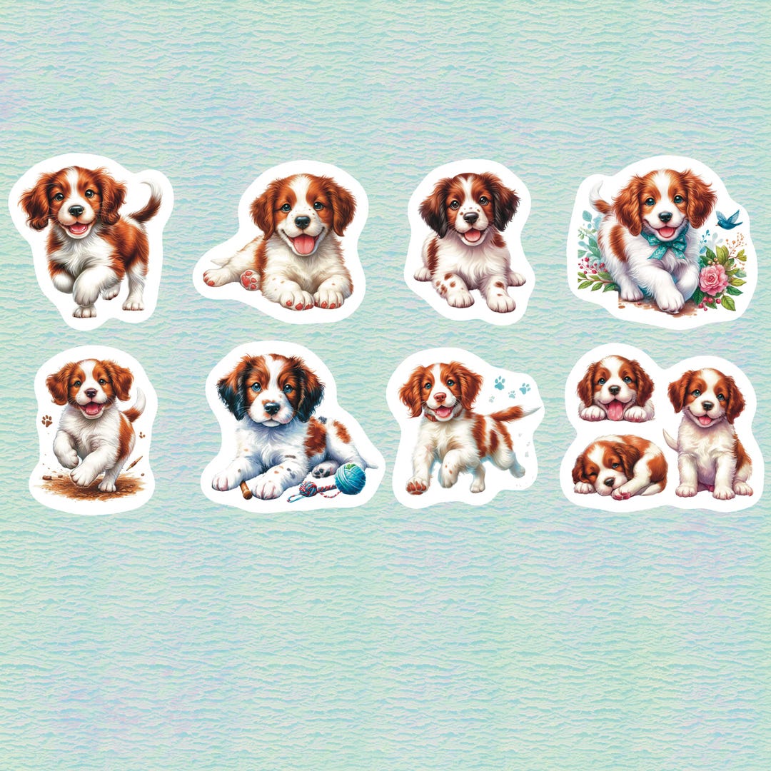 Brittany Spaniel Stickers, Set of 24 Stickers, Irish Setter Stickers ...