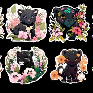 Panther, Set of 24 Sticker, Sticker, Journal Sticker, Die Cut Stickers ...