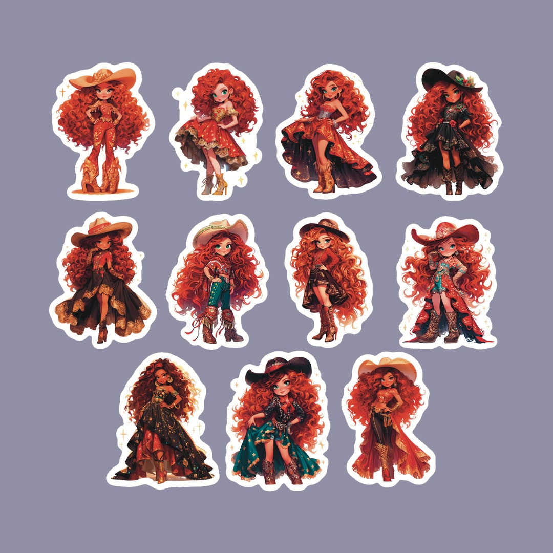 Gorgeous Red Head Cowgirl Stickers, Set of 22 Stickers, Red Head ...