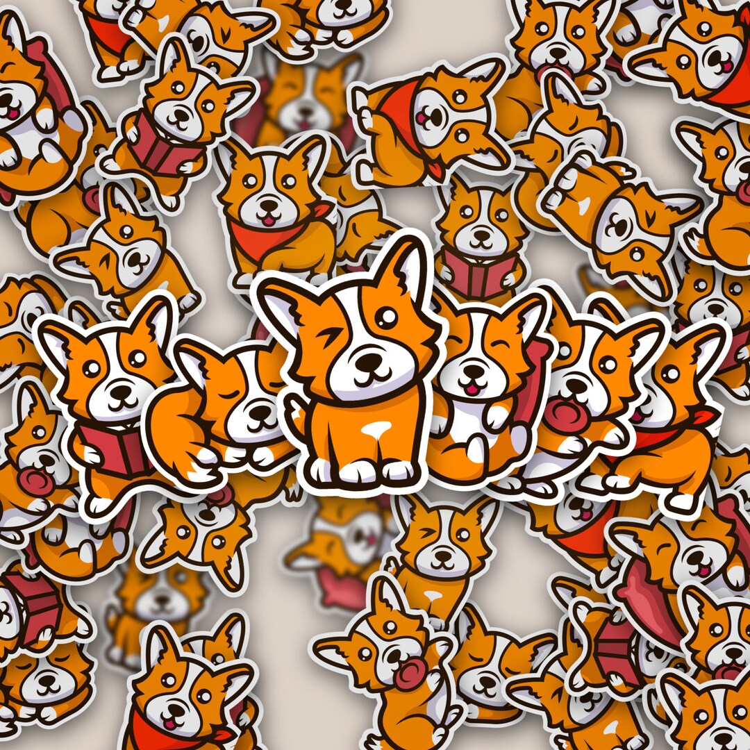 Corgi Stickers, Set of 39 Stickers, Sticker, Laptop Sticker, Journal ...