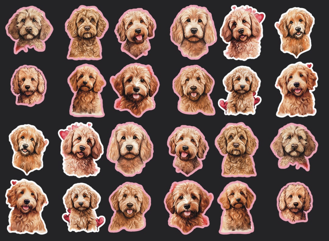 Labradoodle Stickers, Set of 24 Stickers, Journal Sticker, Valentine ...